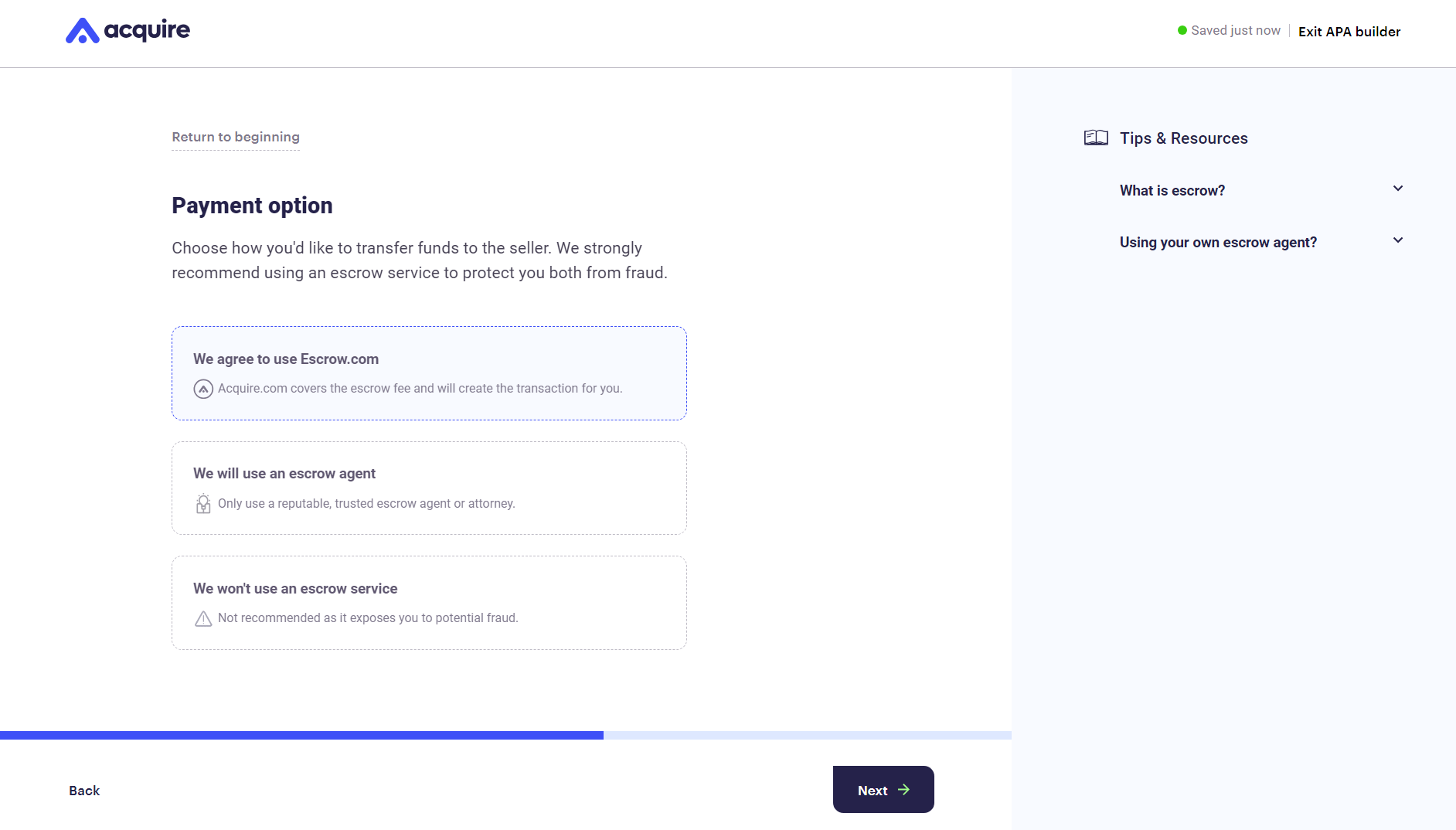 How to use the APA builder