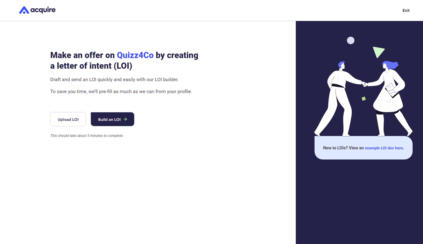 How to use the LOI builder