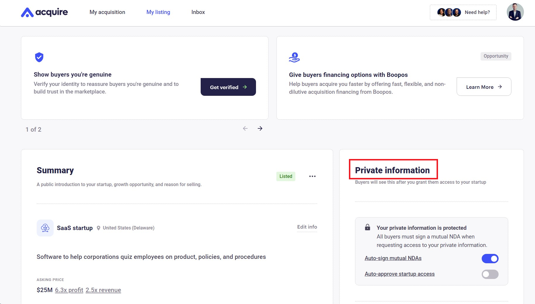 How do I add and remove files from my listing?
