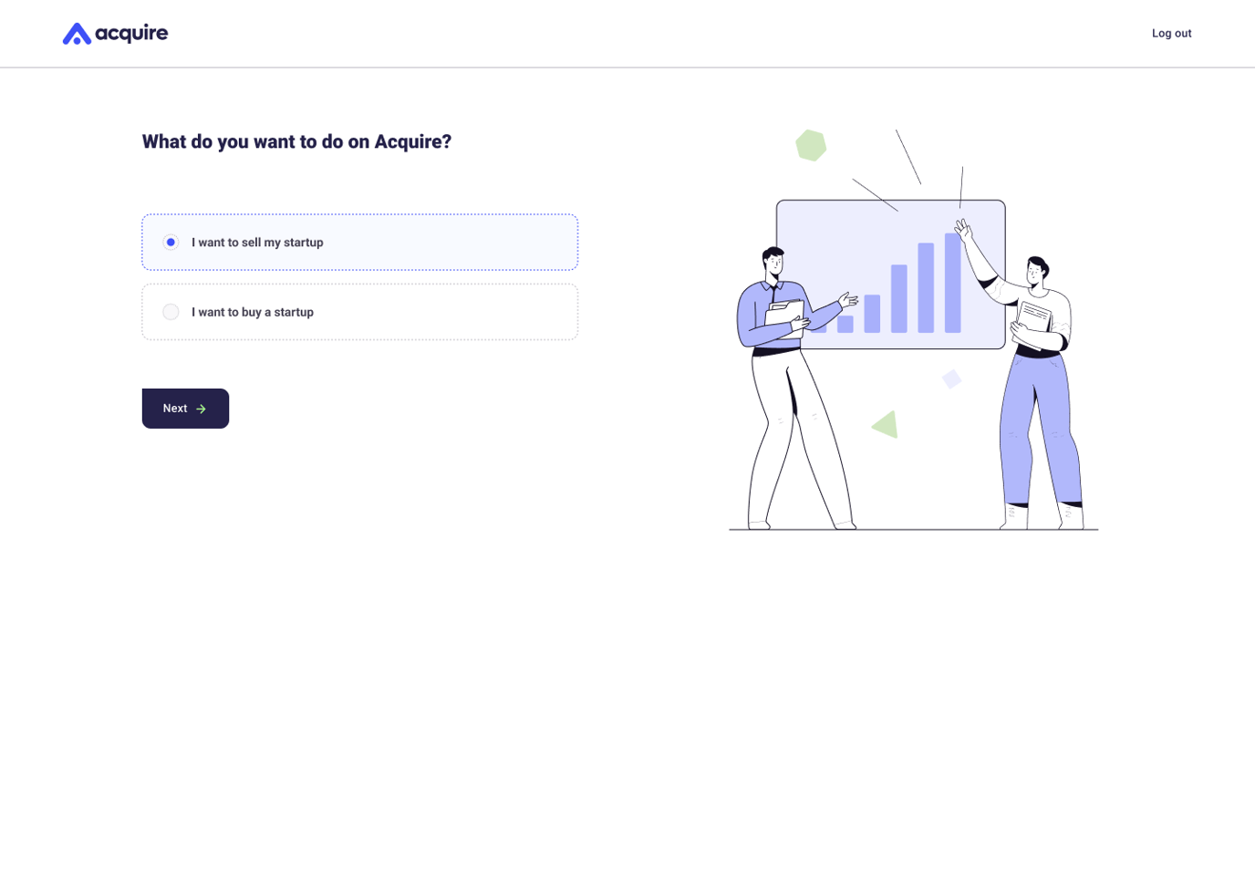 How to sign up on Acquire.com